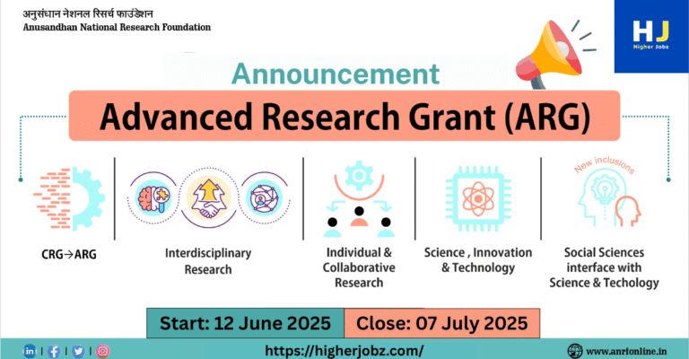 Advanced Research Grant 2025 – Apply by 7 July | HigherJobz